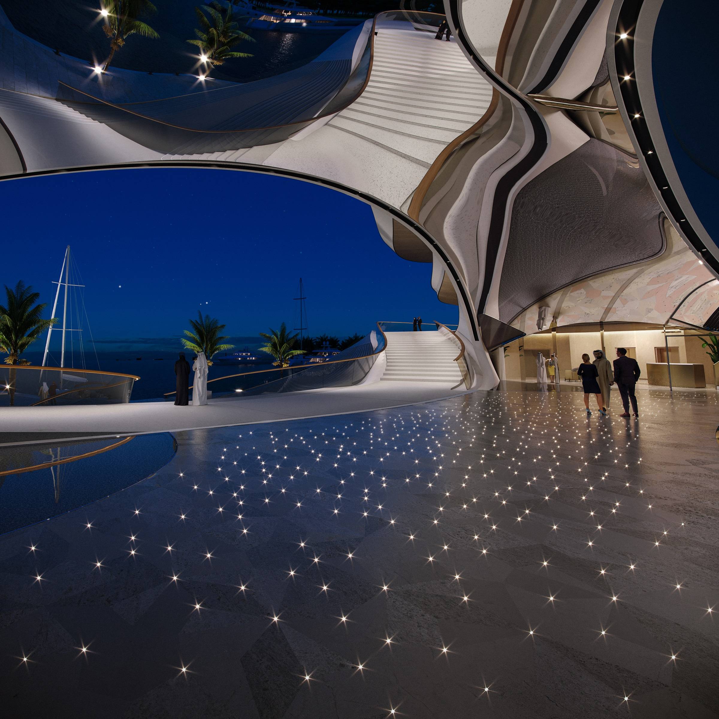 AMAALA reveals designs of the Triple Bay Yacht Club by architectural ...